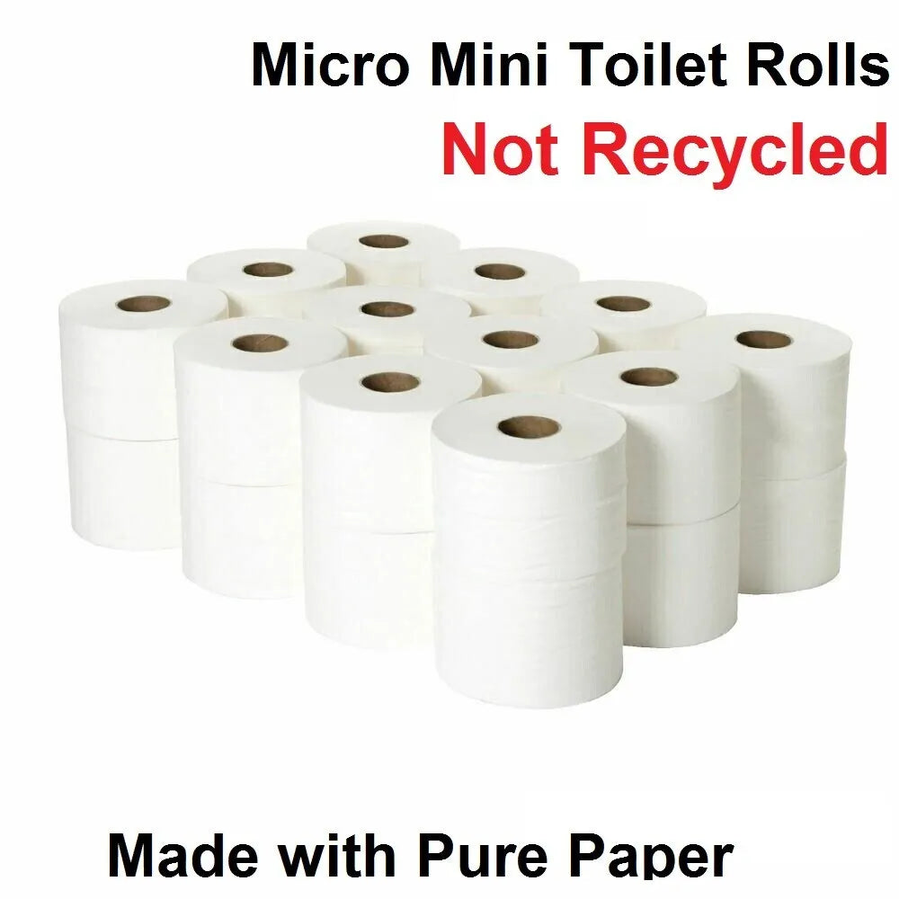 100 Meter Micro Mini Toilet Roll 2 Ply 24 / 48 Rolls – Manchester Paper
