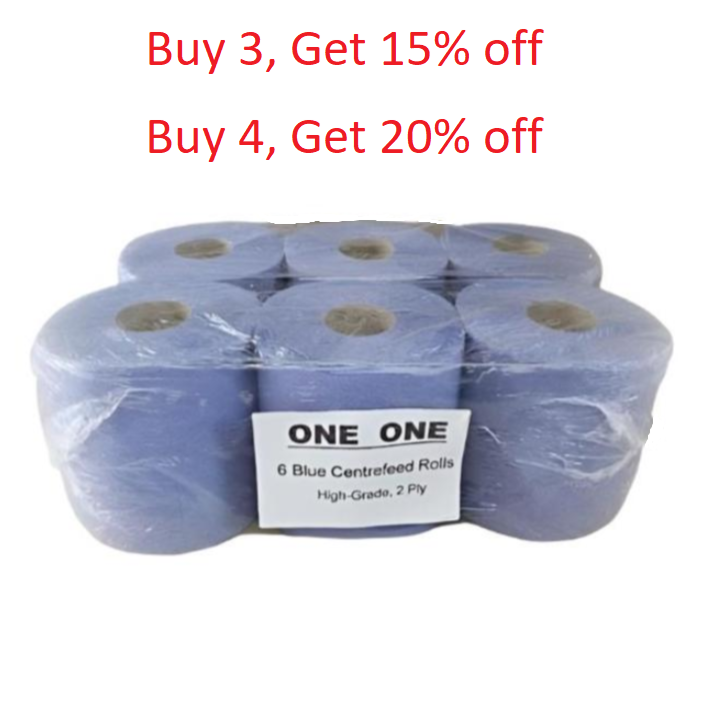 2 Ply Blue Centrefeed Eco Roll (6 Rolls) – Manchester Paper